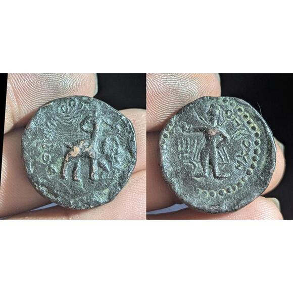 Other | Huvishka Kushan Empire India Ancient Authentic Greek Coin Mao ...